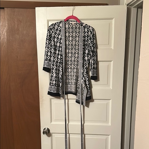Boston Proper | Tops | Boston Proper Black And White Wrap Blouse | Poshmark